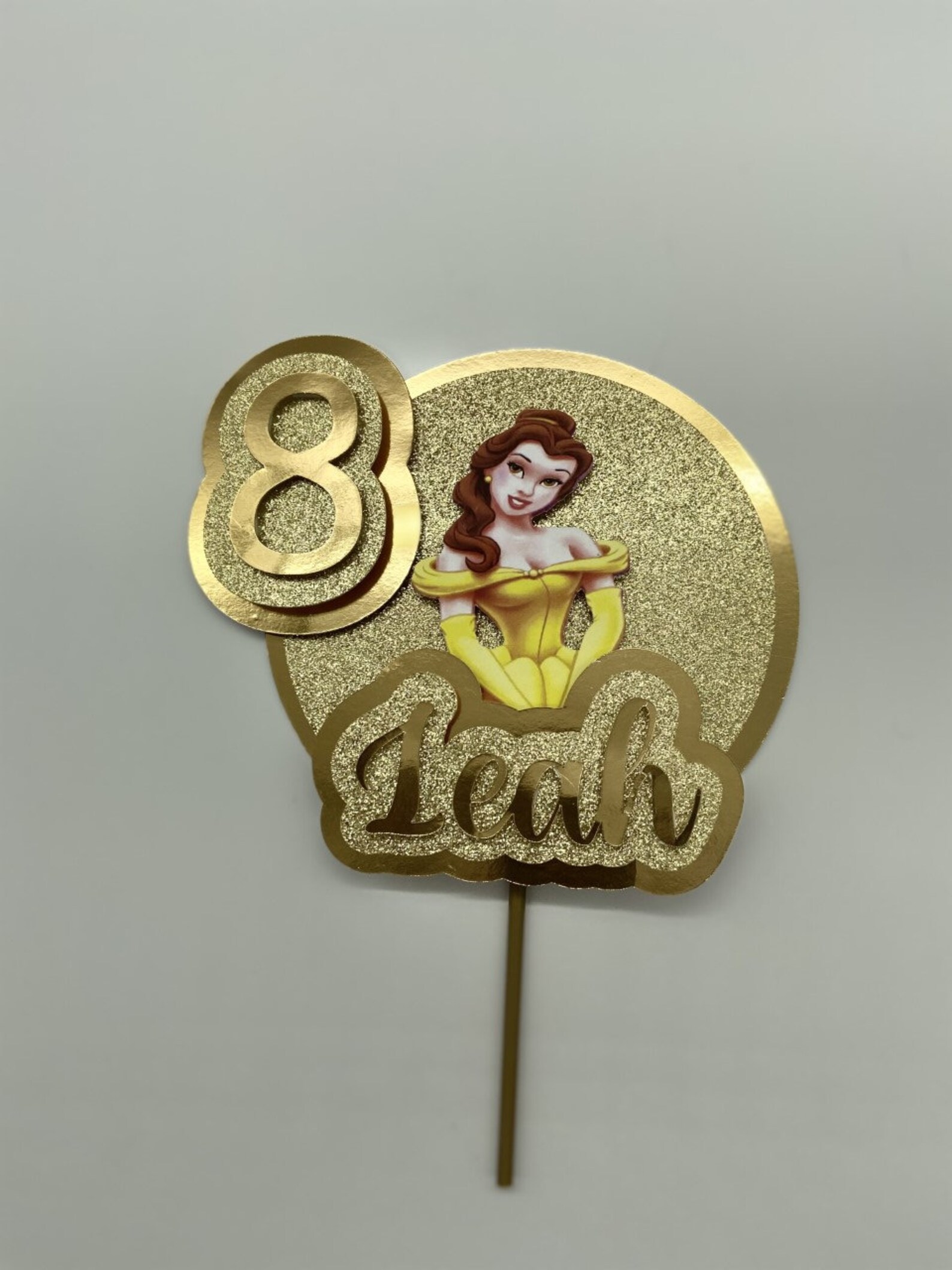Custom Princess Belle Cake Topper, Glitter Birthday Party Decor - Etsy