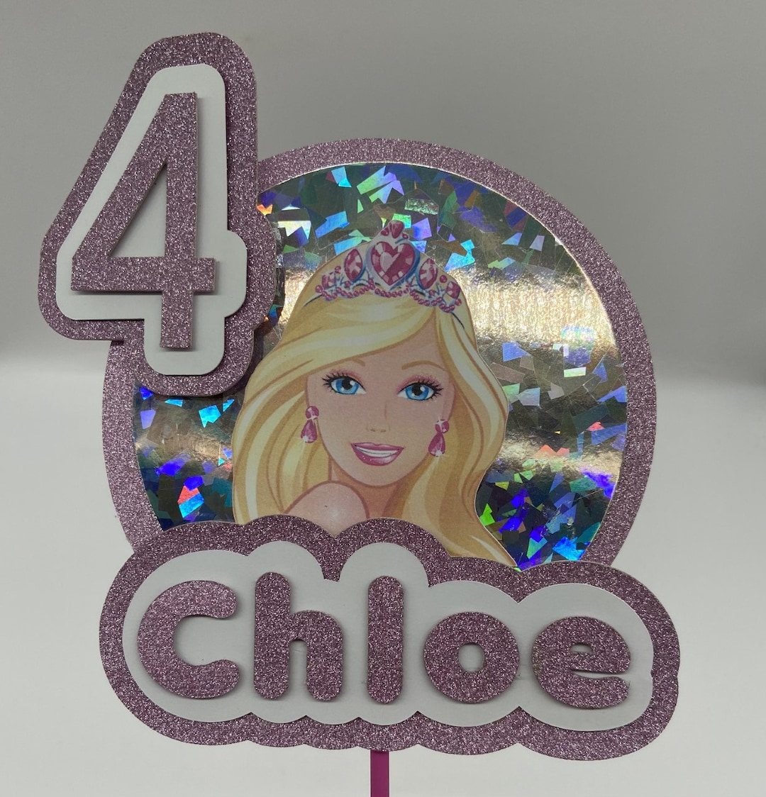 Cake Toppers / Customisable 3D Barbie Cake Topper, Name and Age - Etsy UK