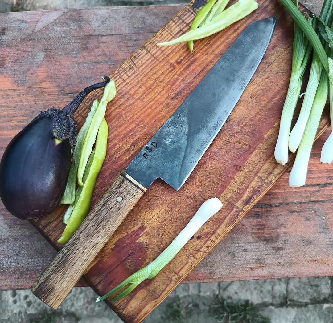 Japanese Kitchen Knife Hand Made Rose&dagger Style - Etsy