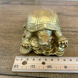 1lb3oz Brass Turtle Figure Brass Copper Tortoise Chinese Feng Shui God ...