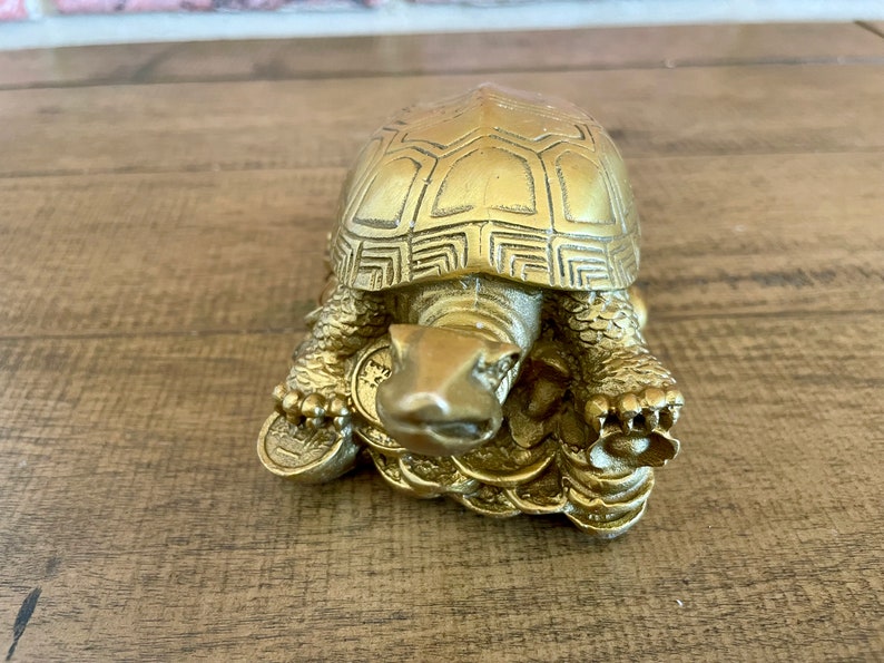 1lb3oz Brass Turtle Figure Brass Copper Tortoise Chinese Feng - Etsy