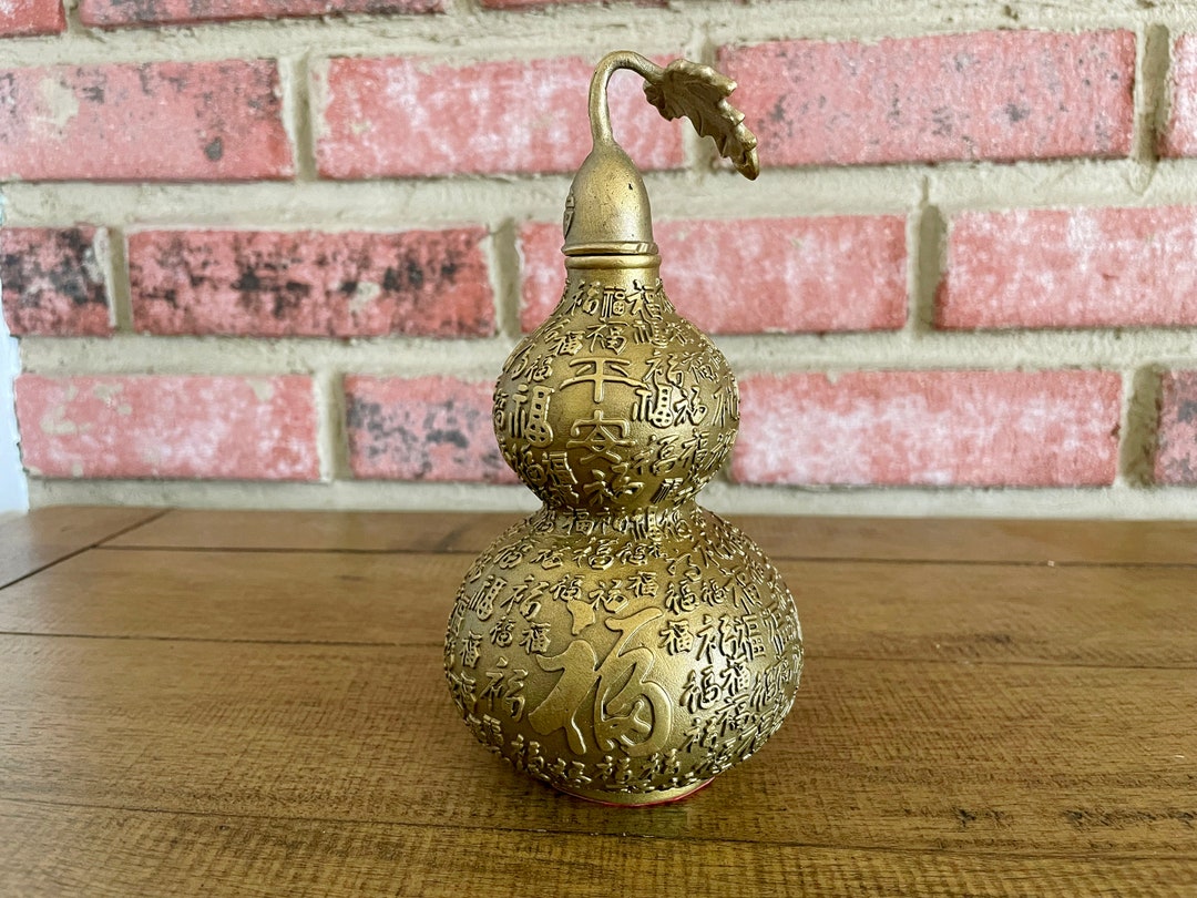 Brass Wu Lou Chinese Gourd Feng Shui Hu Lu Decorations Calabash for ...