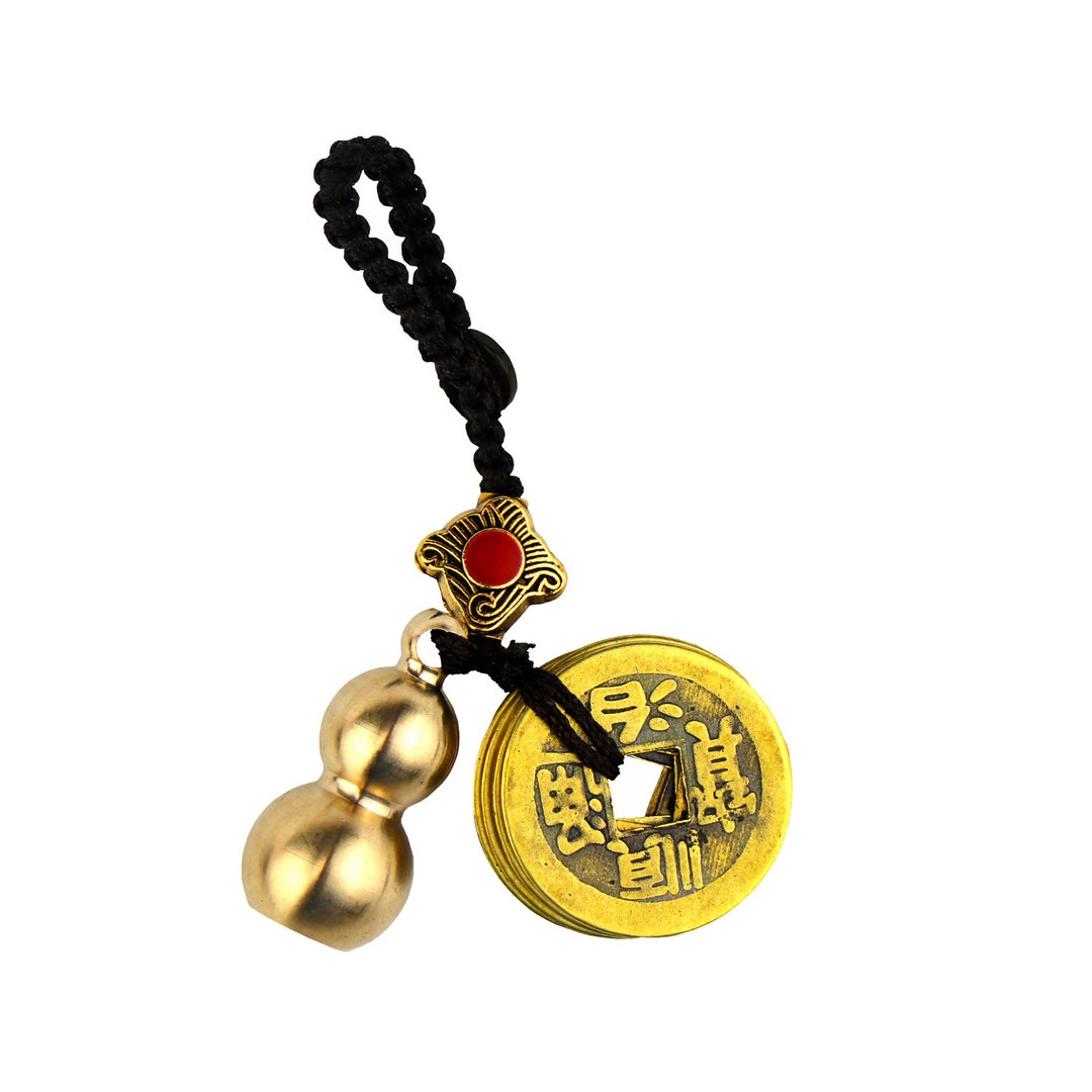 Brass Wu Lou Keychains Chinese Gourd Feng Shui Hu Lu Decorations ...
