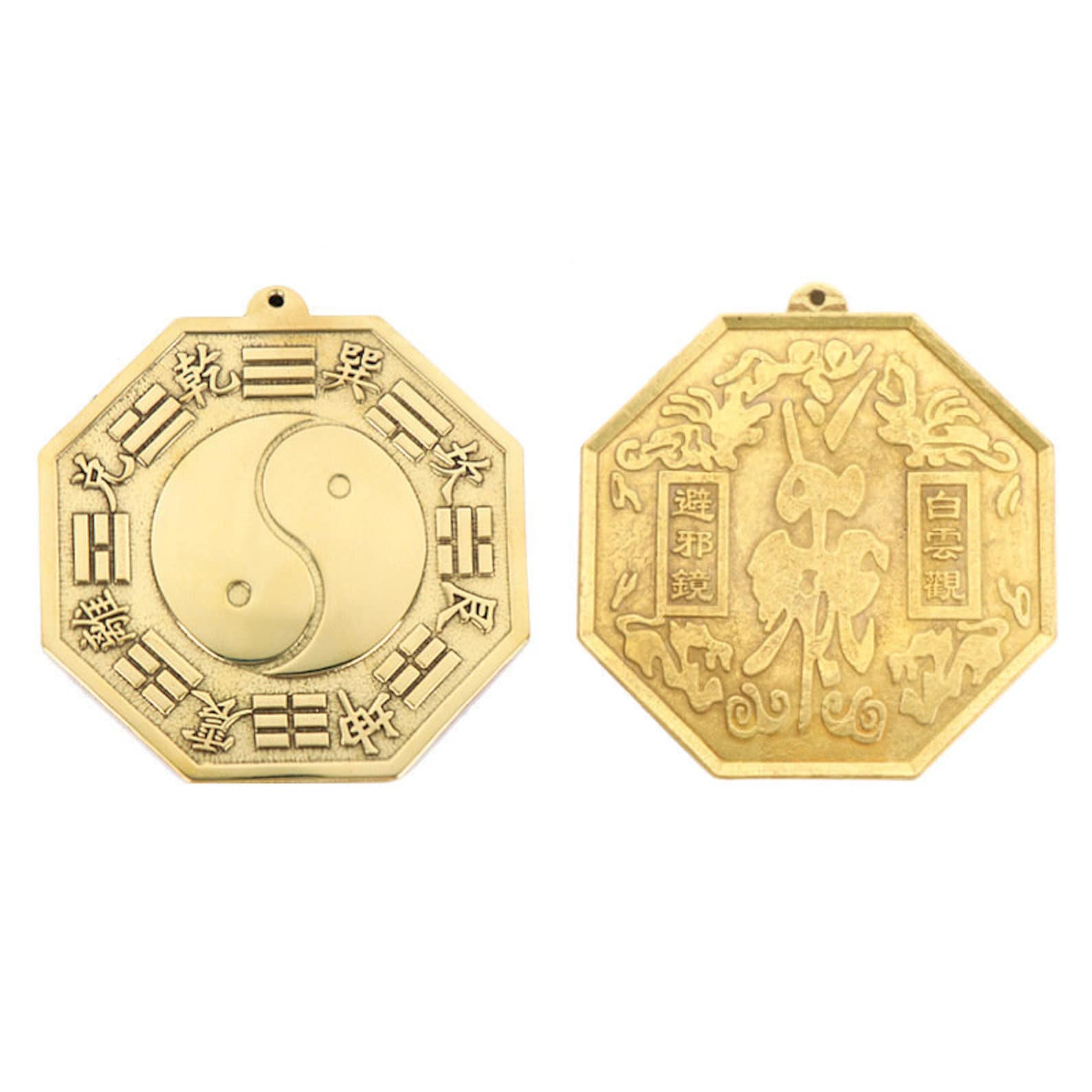 Feng Shui Brass Bagua Convex Mirror | Spiritual Protection | Good Luck ...