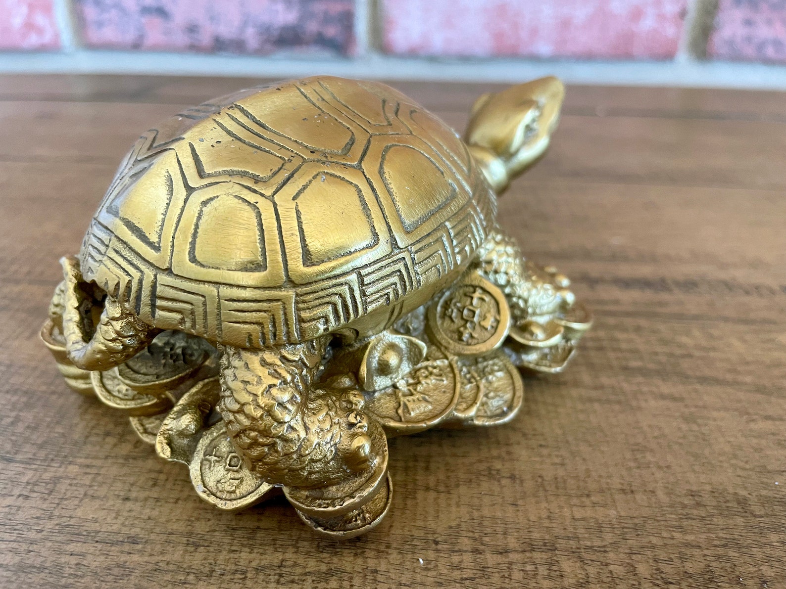 1lb3oz Brass Turtle Figure Brass Copper Tortoise Chinese Feng - Etsy