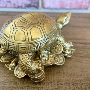 1lb3oz Brass Turtle Figure Brass Copper Tortoise Chinese Feng Shui God ...