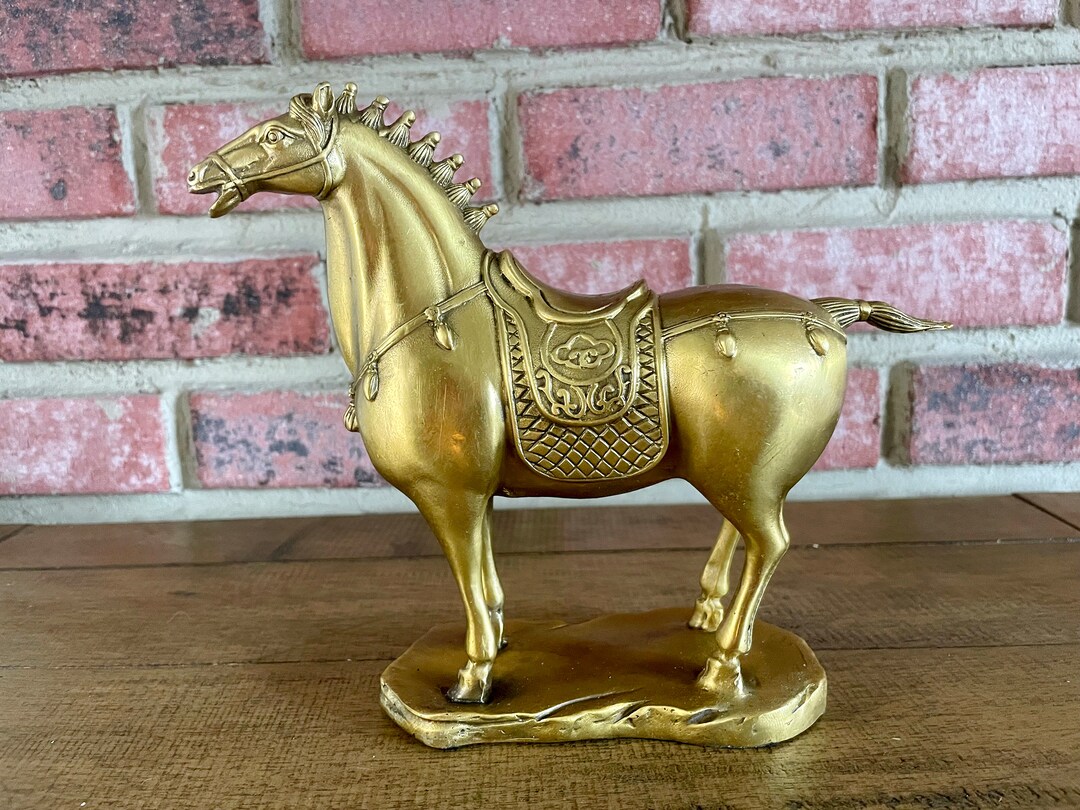 Brass Feng Shui Horse Statue: Good Luck & Wealth Home Decor - Etsy