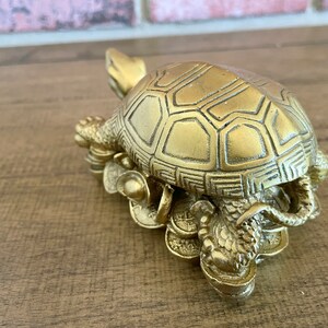 1lb3oz Brass Turtle Figure Brass Copper Tortoise Chinese Feng Shui God ...