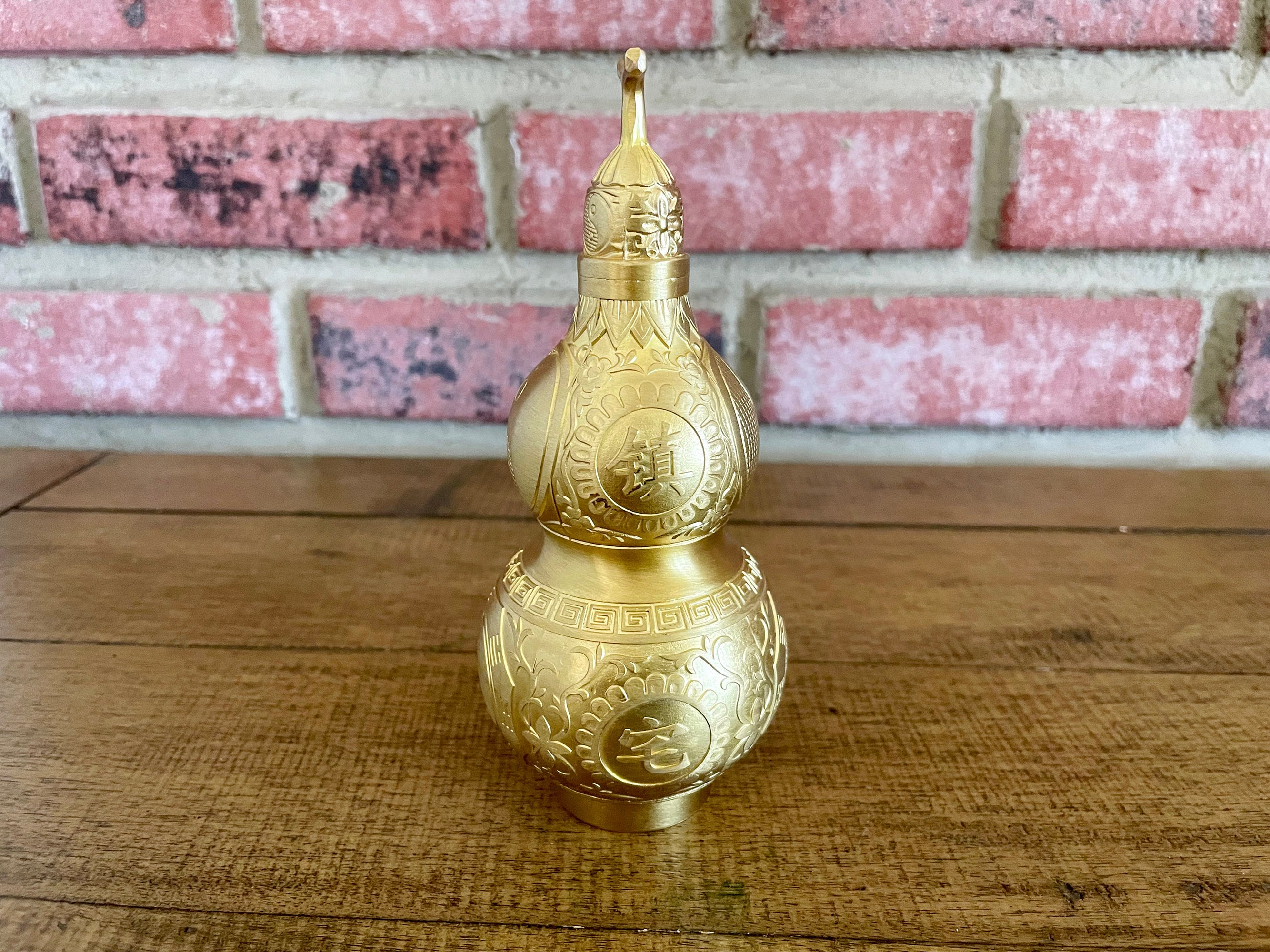 Brass Wu Lou Chinese Gourd Feng Shui Hu Lu Decorations Calabash for ...
