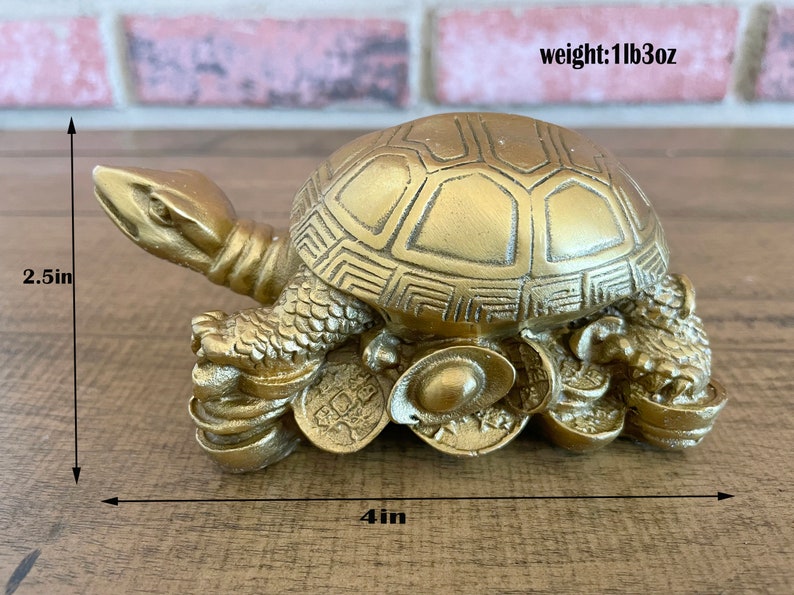 1lb3oz Brass Turtle Figure Brass Copper Tortoise Chinese Feng - Etsy