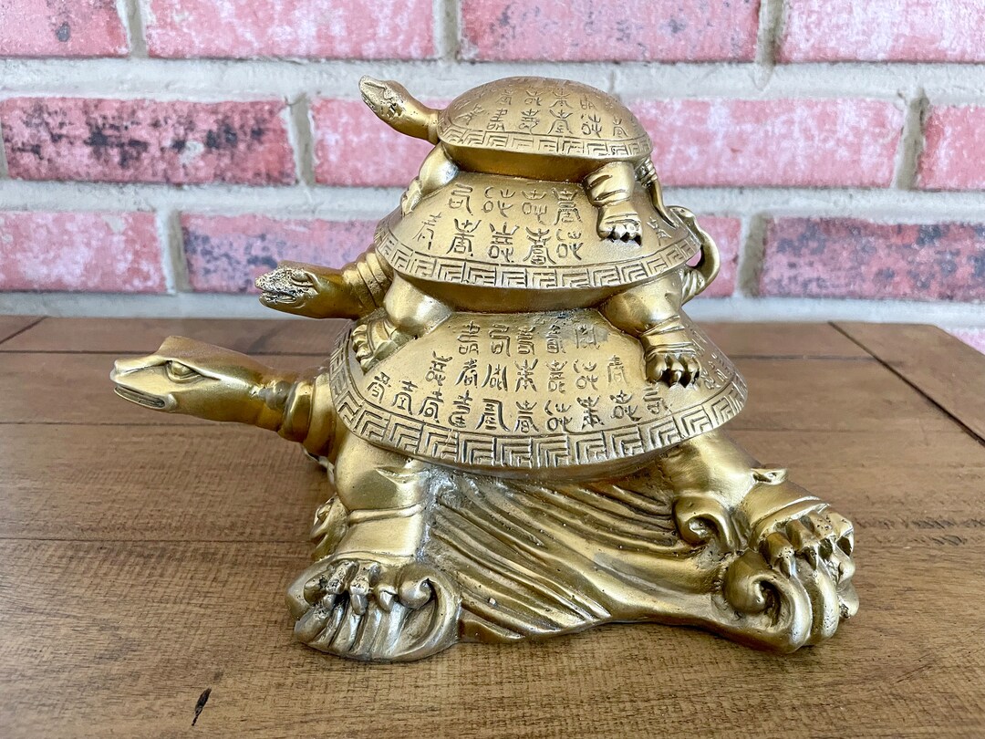 4LB2OZ Brass Turtle Figure Brass Copper Tortoise Chinese Feng Shui ...