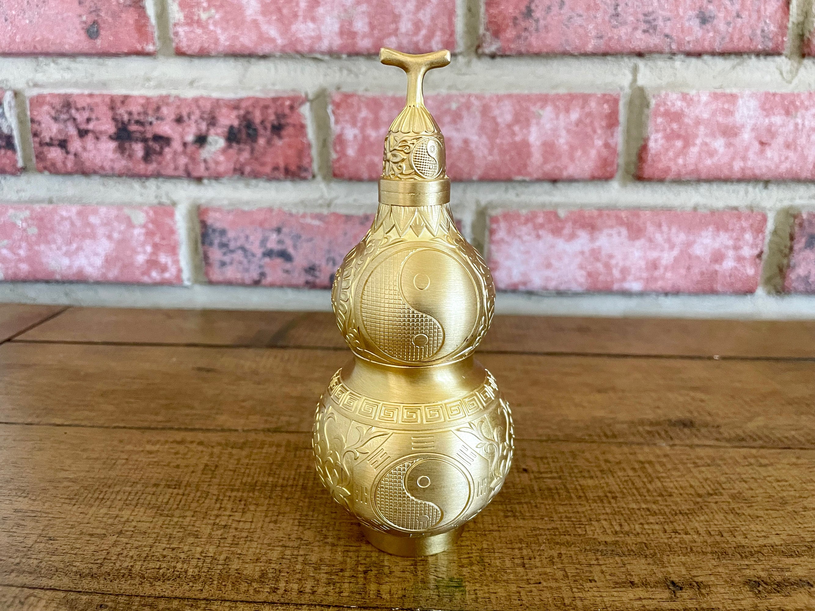 Brass Wu Lou Chinese Gourd Feng Shui Hu Lu Decorations Calabash for ...