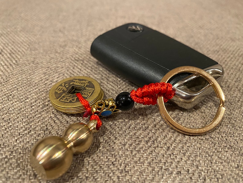 Brass Wu Lou Keychains Chinese Gourd Feng Shui Hu Lu | Etsy