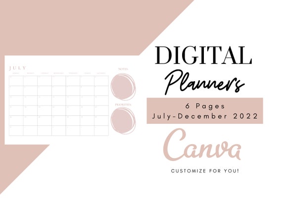 Digital Planner Editable Template Digital Monthly Planner - Etsy