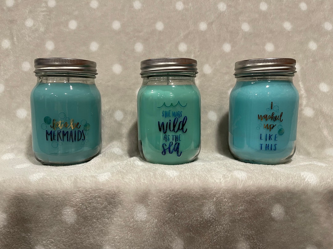 Mermaid Themed Mason Jar Candles - Etsy