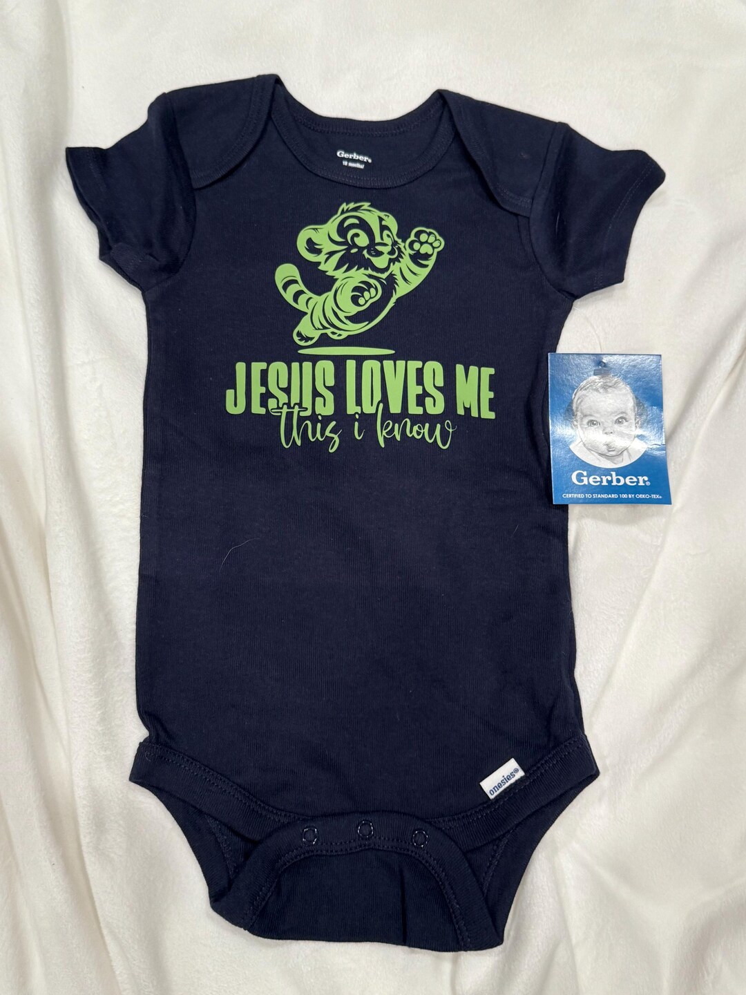 Tiger Jesus Love Me This I Know Onesie/t-shirt - Etsy