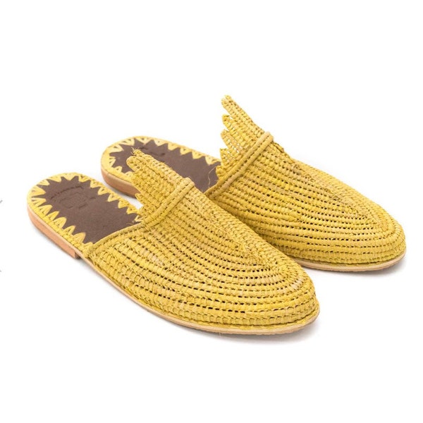Raffia Slippers - Etsy