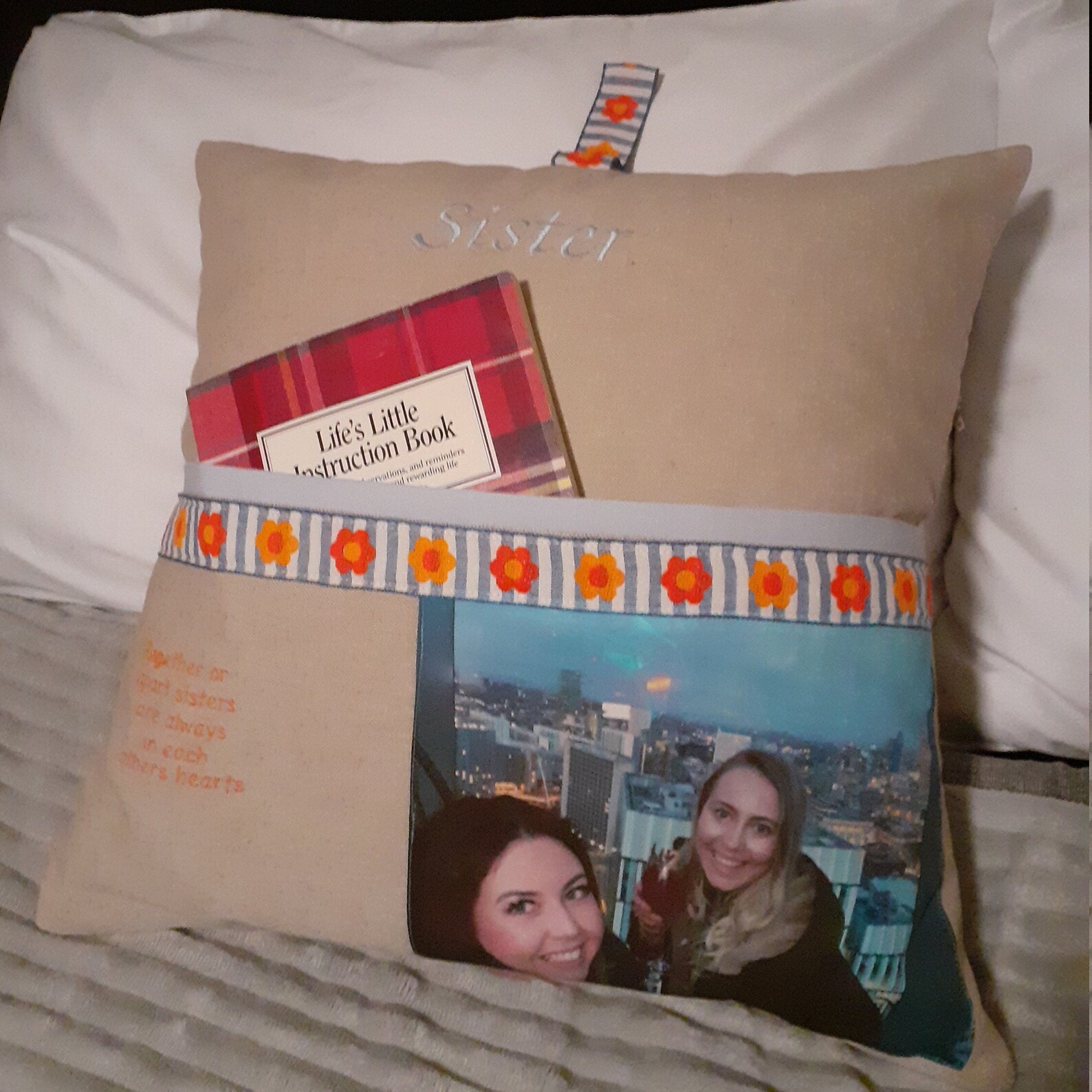 Reading/pocket Cushion Personalised With Embroidery & - Etsy UK