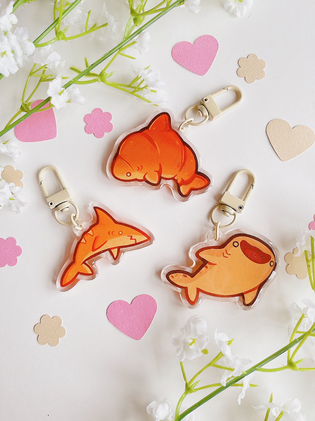 Bread Sharks Acrylic Charms Glitter Charm 2 Inch Shark - Etsy Canada