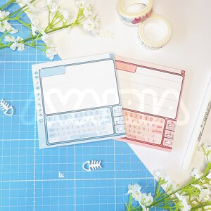 Retro Chat Room Memo Pad Square Memo Pad Pink and Blue Retro Notepad ...