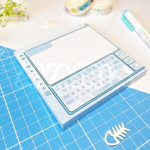 Retro Chat Room Memo Pad Square Memo Pad Pink and Blue Retro Notepad ...