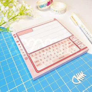 Retro Chat Room Memo Pad Square Memo Pad Pink and Blue Retro Notepad, Cute Notepad, Cute ...