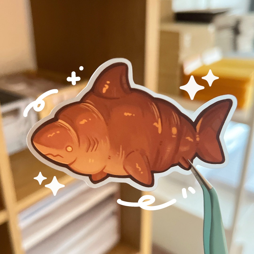 Croissant Shark ⋆ Vinyl Clear Sticker - Etsy UK