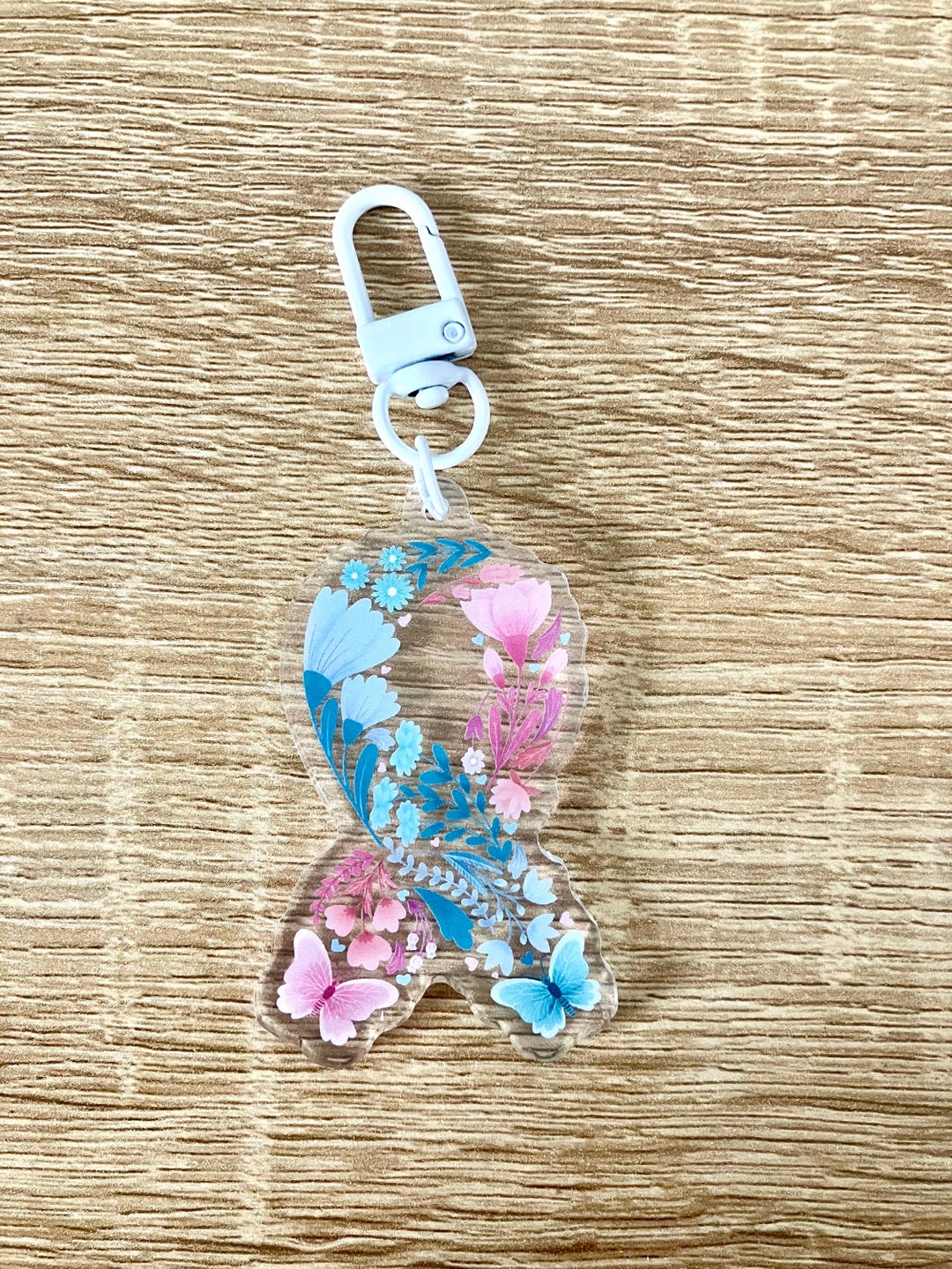 Floral Butterfly Baby Loss Ribbon 2” Acrylic Keychain PAIL Awareness - Etsy