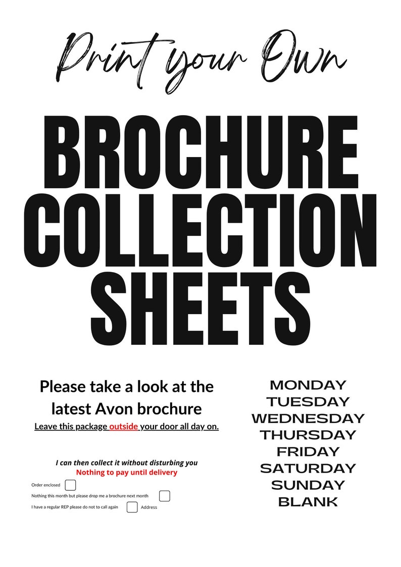 Avon Brochure Collection Sheets || Printable PDF - Etsy