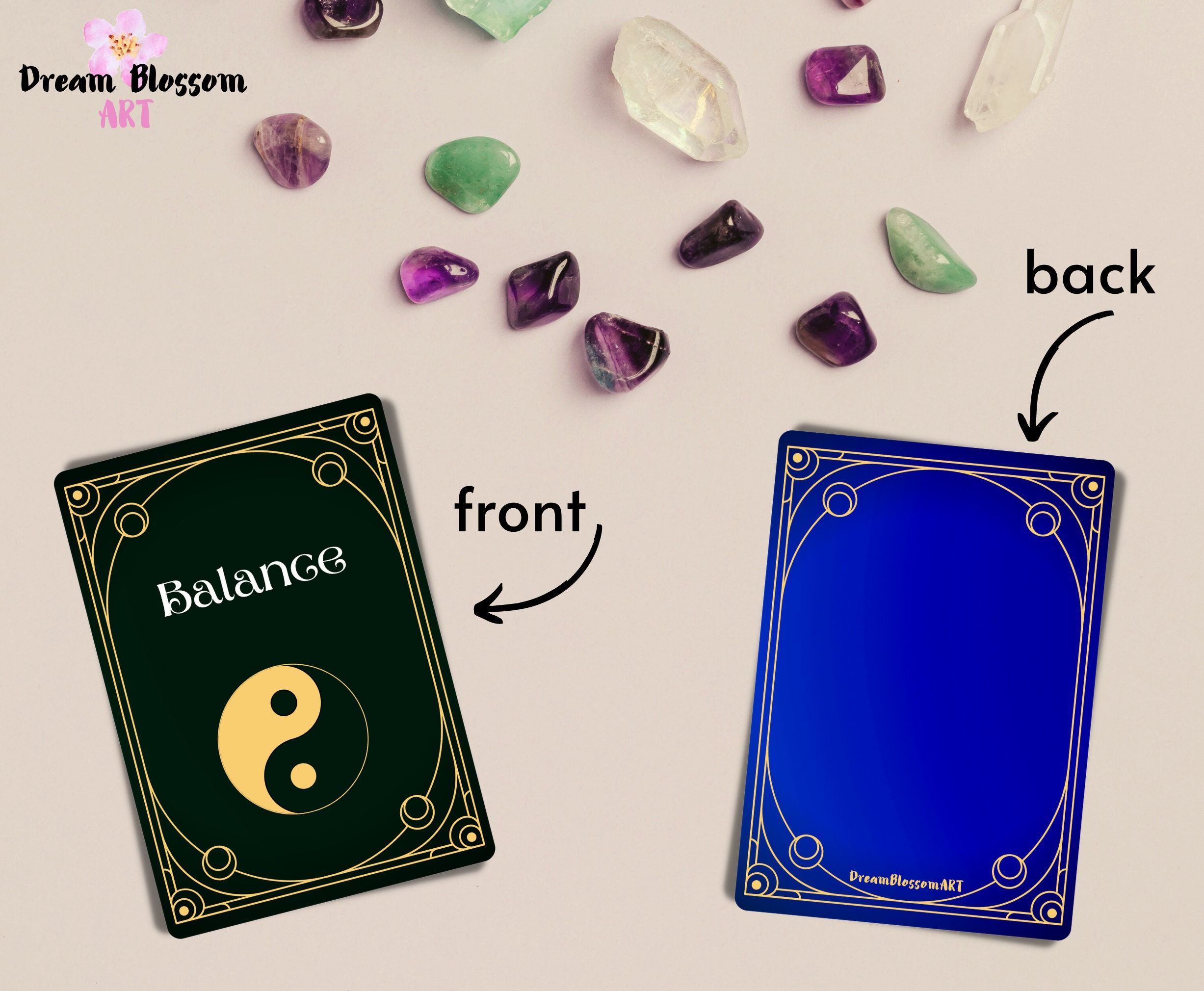 Printable Oracle Deck PDF, Digital Printable Oracle Cards Black & Gold ...