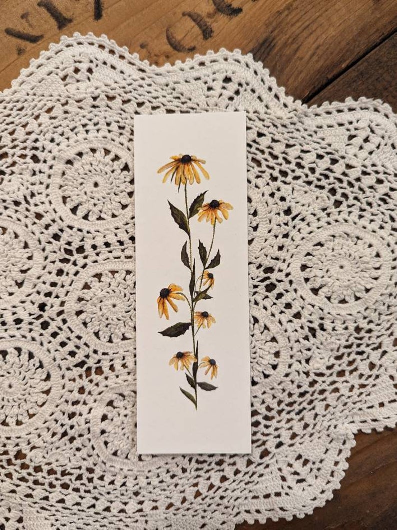 Black-eyed Susan Bookmark Archival Quality Fine Art Print, Handmade ...