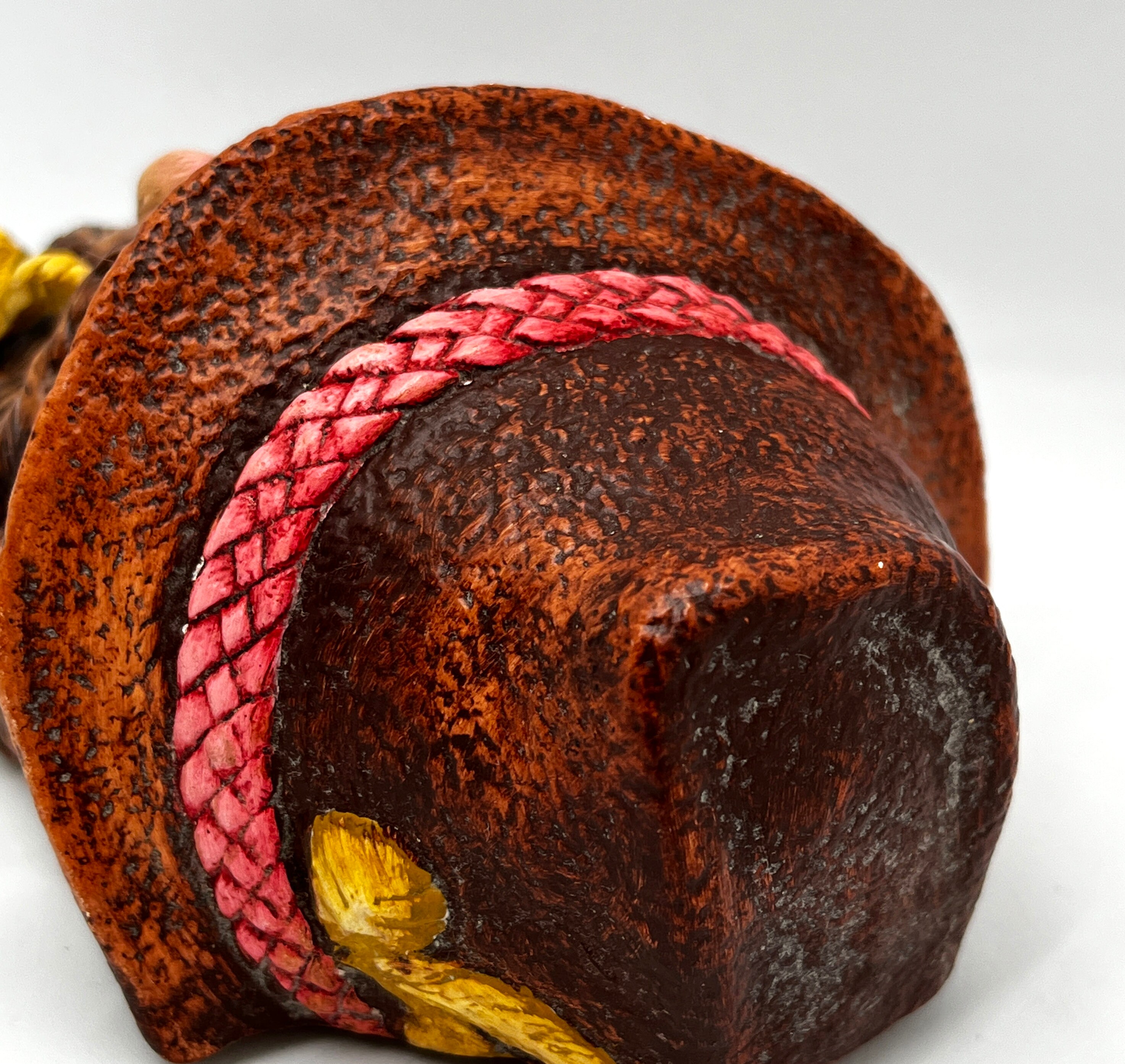 Hand Painted England Chalkware Pipe Head Older Man With Hat Pat Clark ...