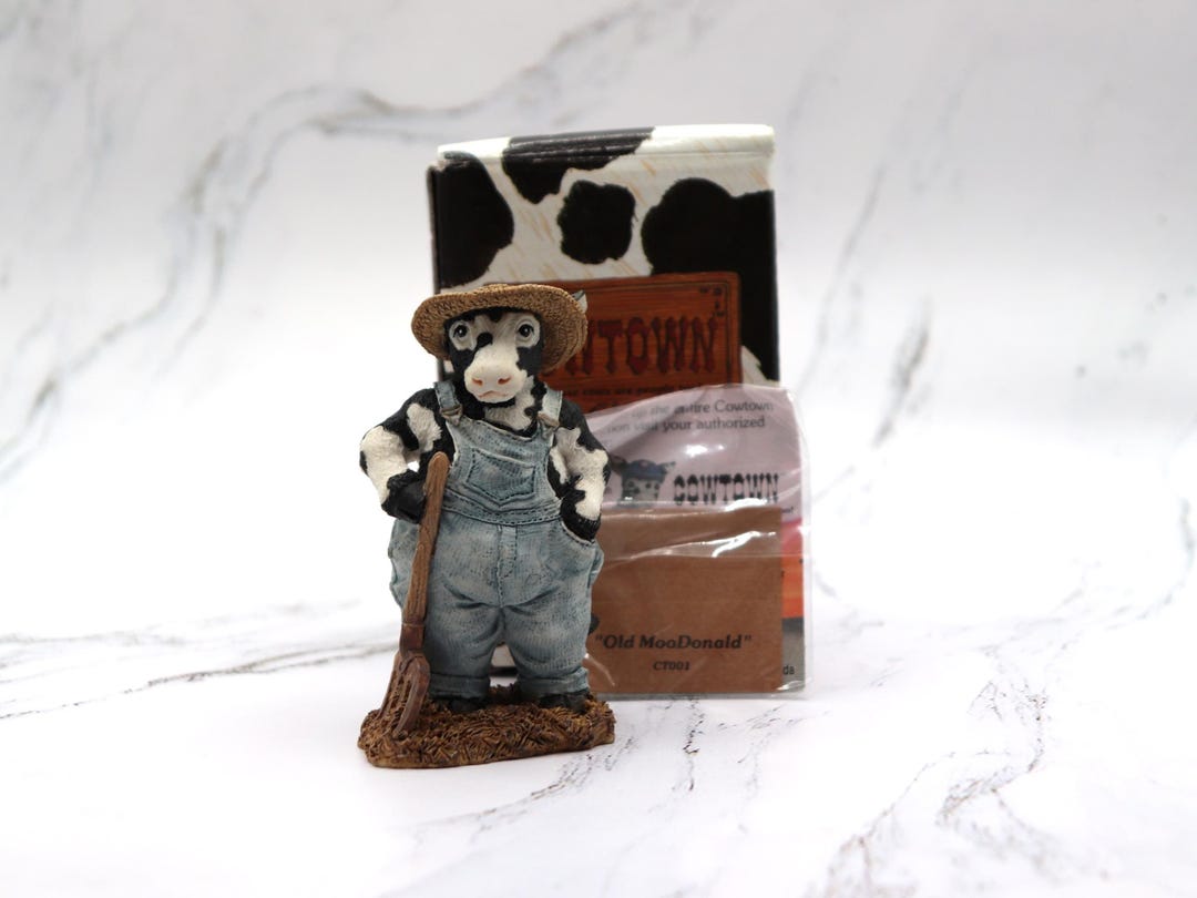 Vintage Ganz Cowtown 'old Moodonald' (1992) Farmer Cow - Unique Cow ...