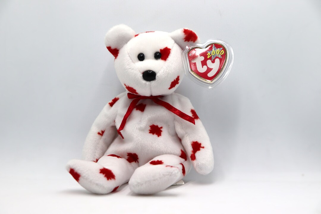 Ty Beanie Baby 'chinook' the Canadian Flag Bear 2000 White and Red ...