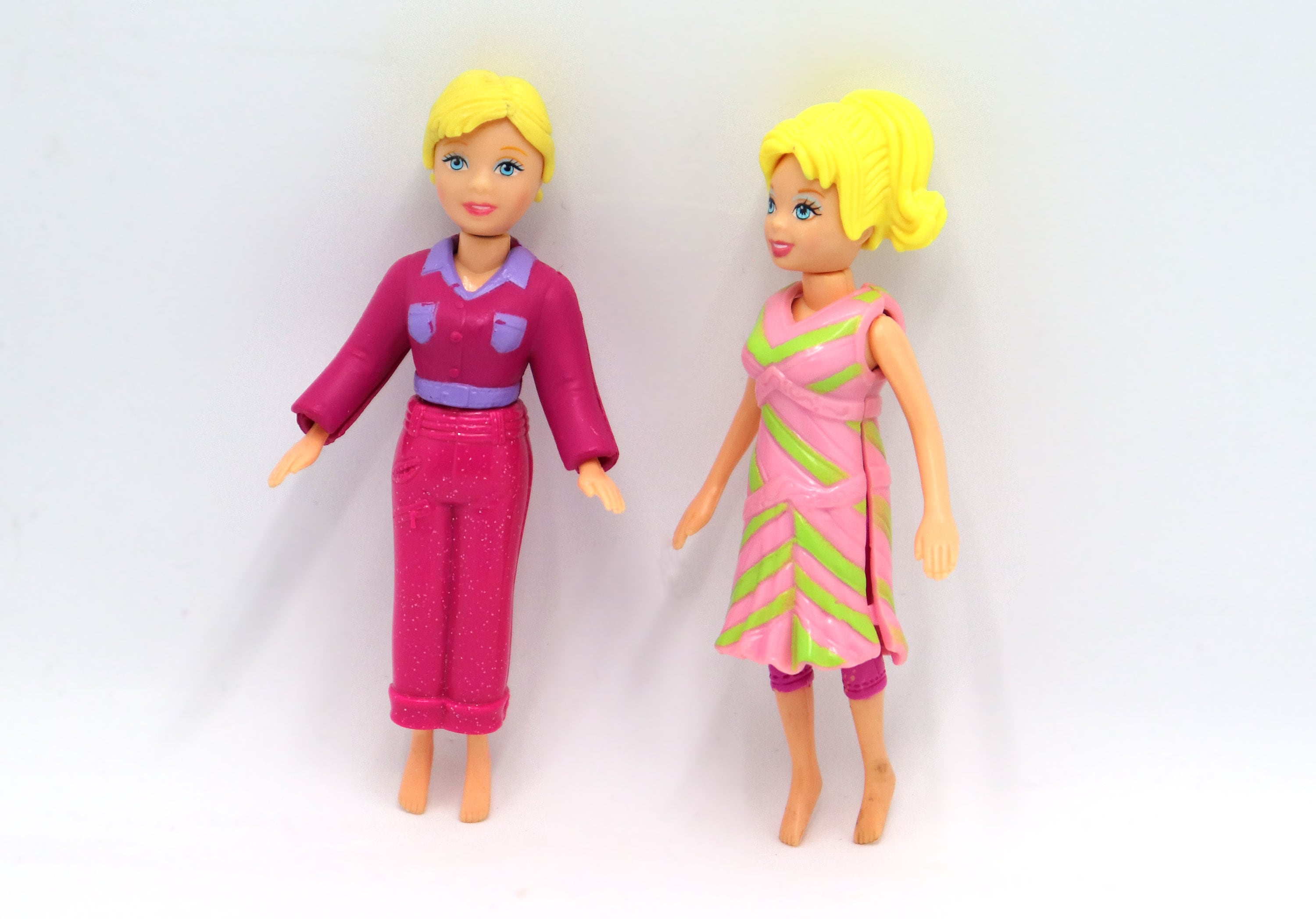 Vintage Polly Pocket Dolls and Magnetic Clothes Set Two Blonde Polly ...