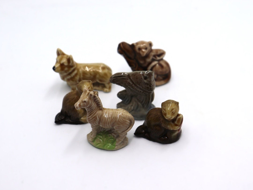 Vintage Wade Whimsies Ceramic Animal Figurines 6 in Lot Corgi, Zebra ...