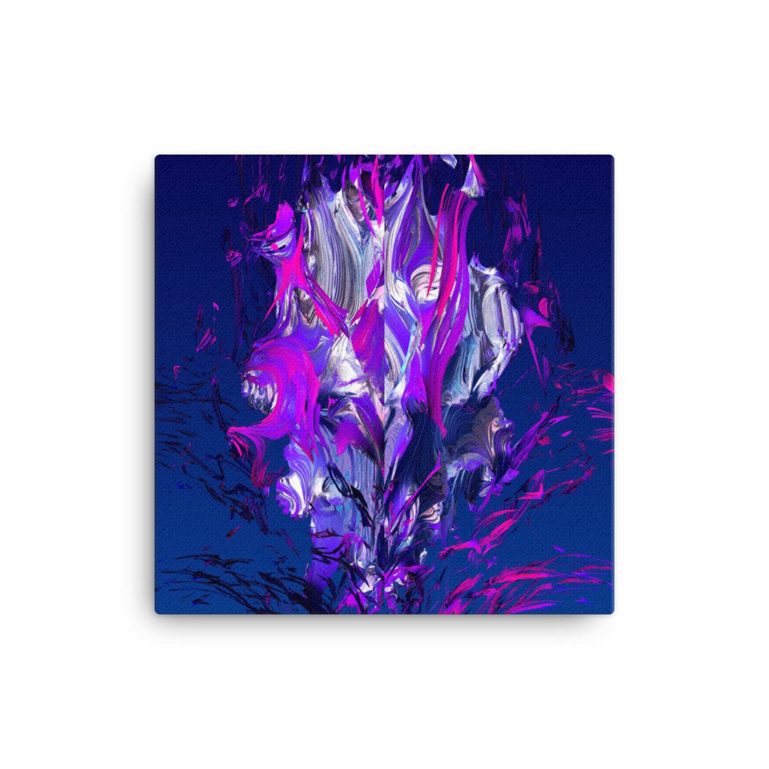 Abstract Lavendar Flower Fractal Canvas | Math Art Wall Decor | Purple ...