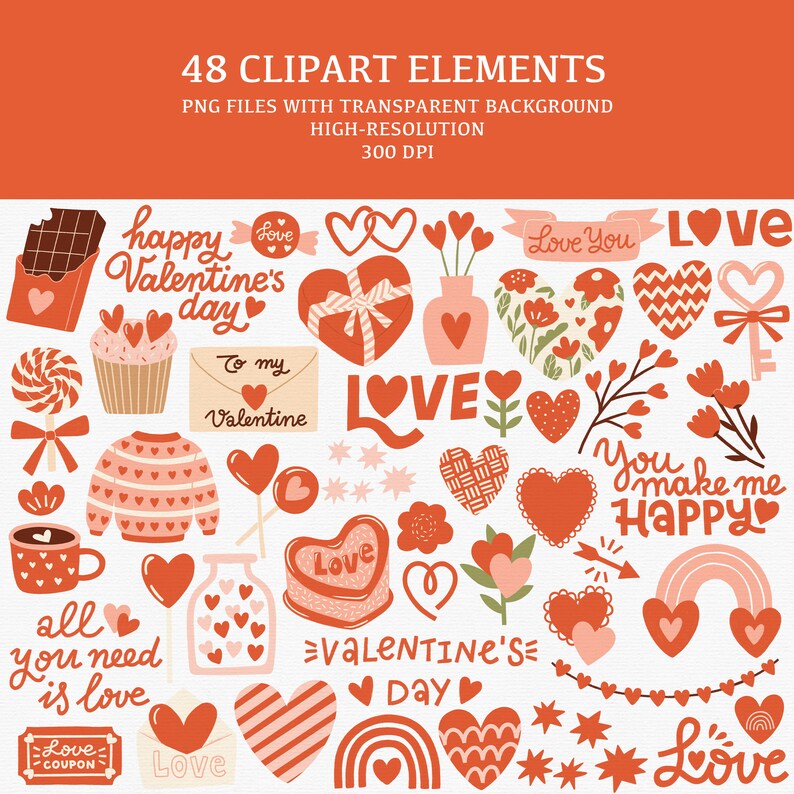 Sweetheart Clipart Set | Individual PNG Files | Digital Download ...