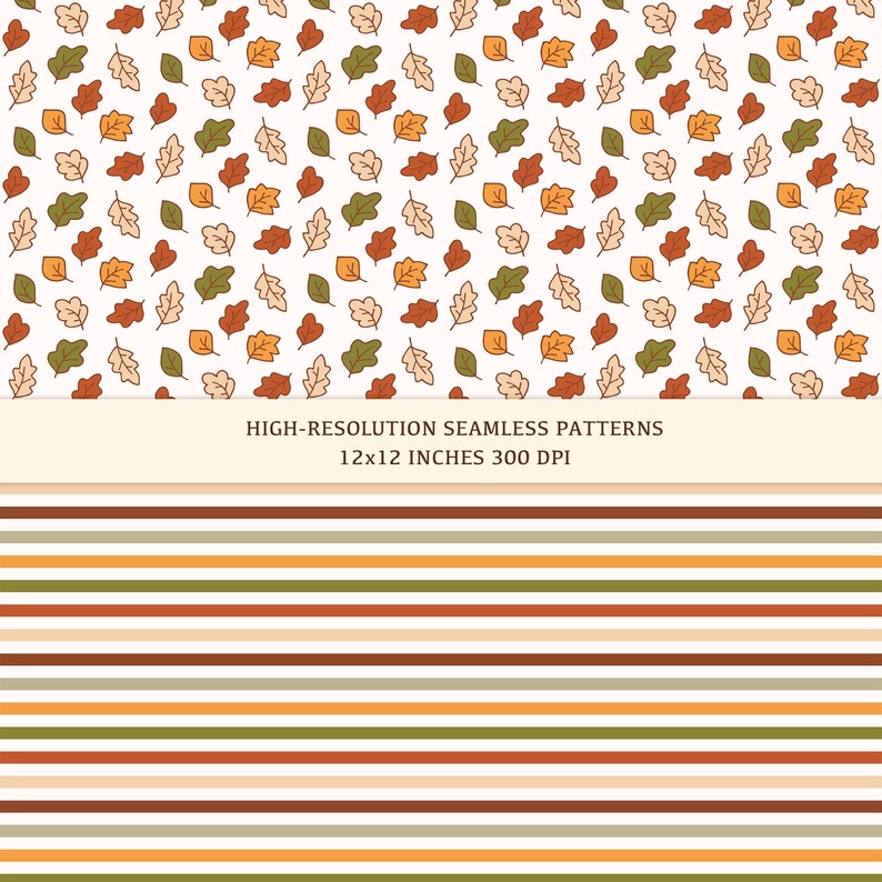 Fall Digital Papers | Seamless Pattern | Digital Paper Bundle | Digital ...