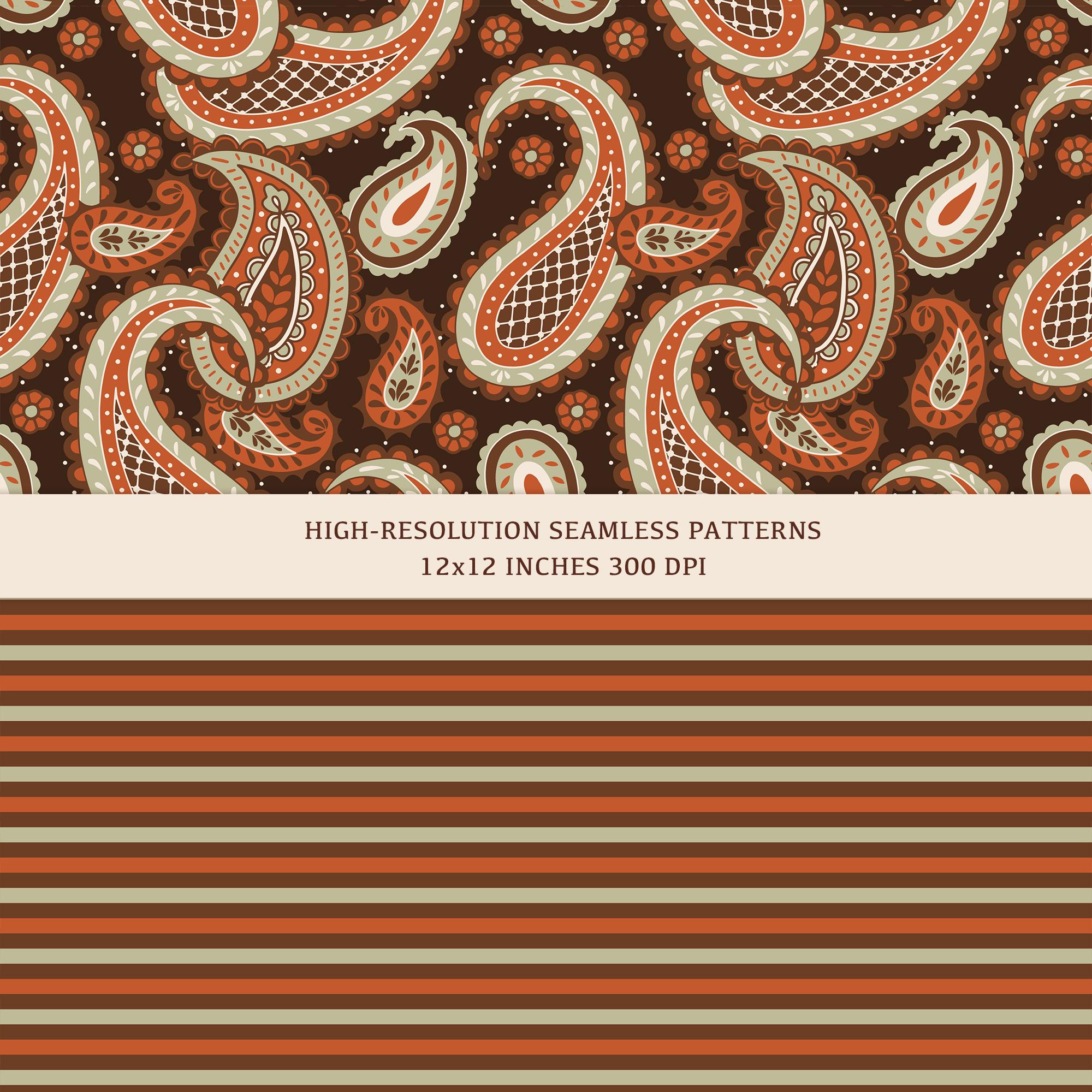 Boho Digital Papers | Paisley Seamless Pattern | Digital Paper Bundle ...