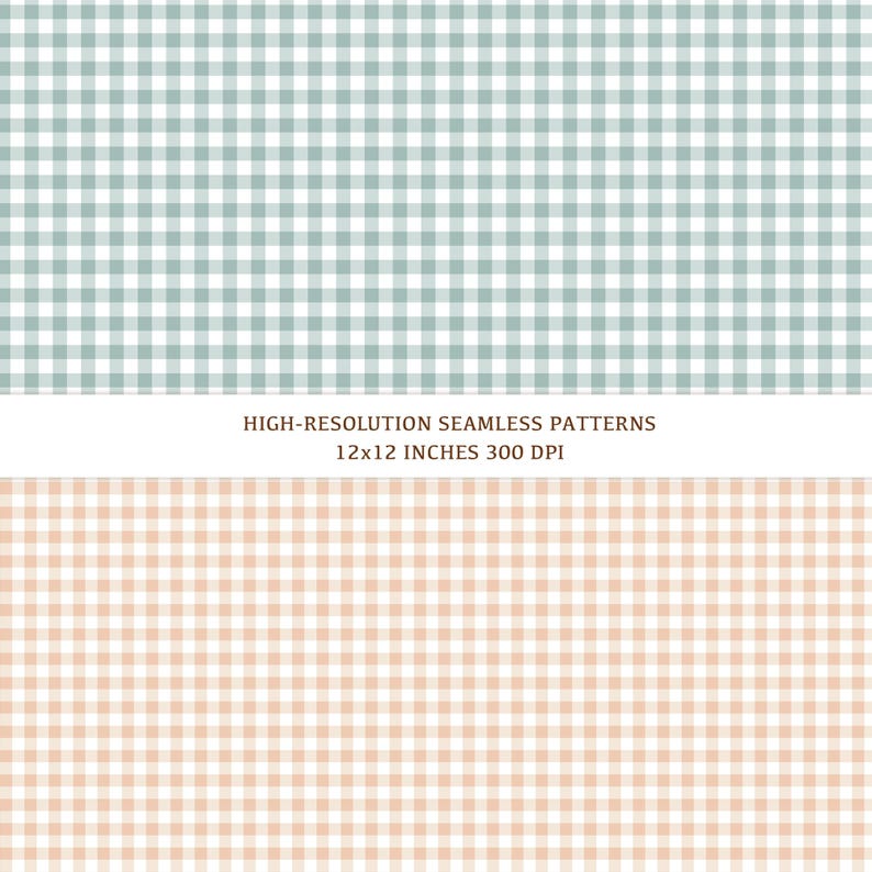 Gingham Check Digital Papers | Nursery Seamless Pattern | Digital Paper ...