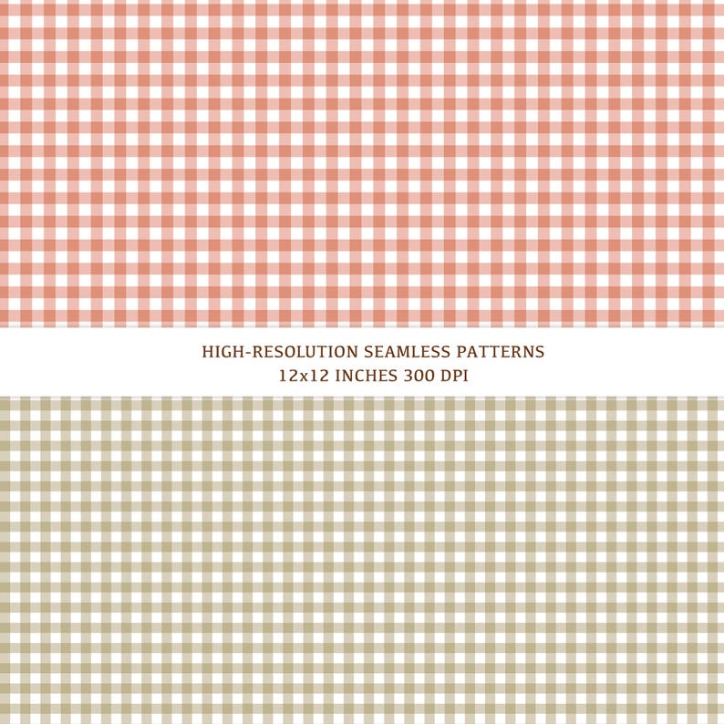 Gingham Check Digital Papers | Nursery Seamless Pattern | Digital Paper ...