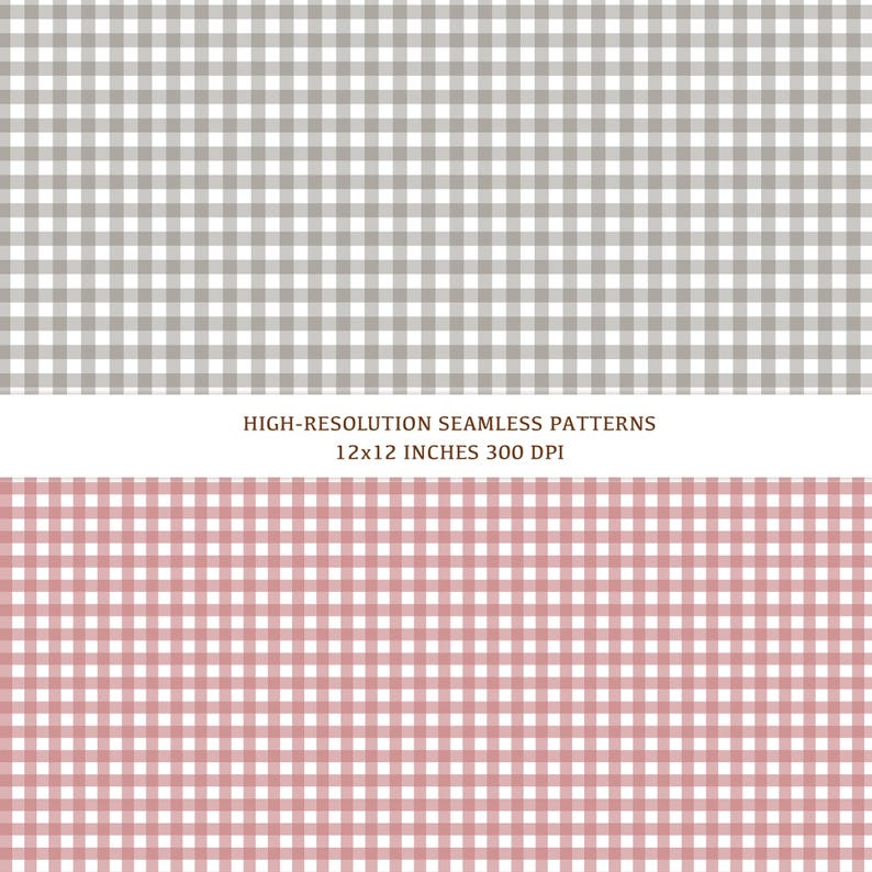 Gingham Check Digital Papers | Nursery Seamless Pattern | Digital Paper ...