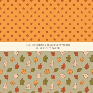 Fall Digital Papers | Seamless Pattern | Digital Paper Bundle | Digital ...