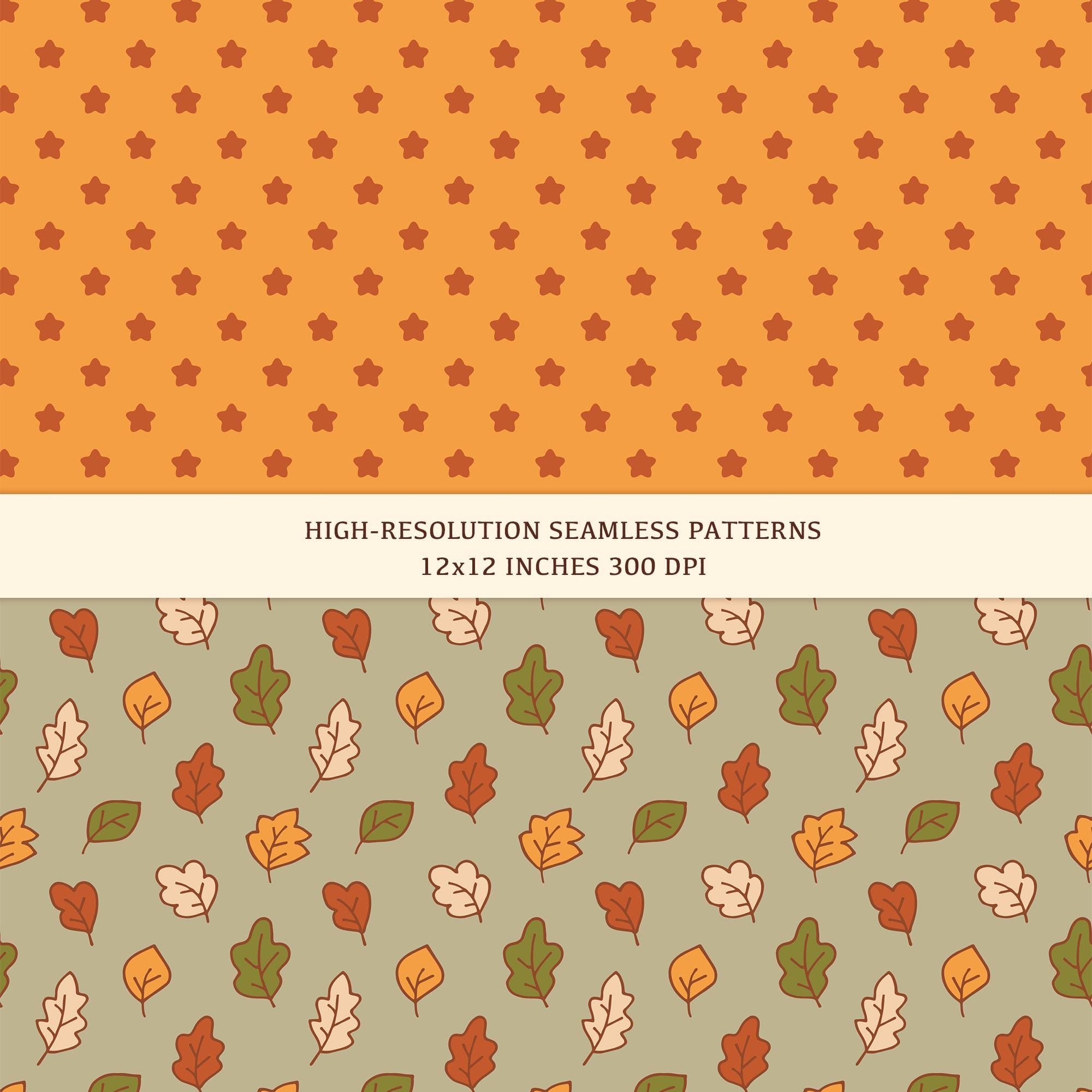 Fall Digital Papers | Seamless Pattern | Digital Paper Bundle | Digital ...