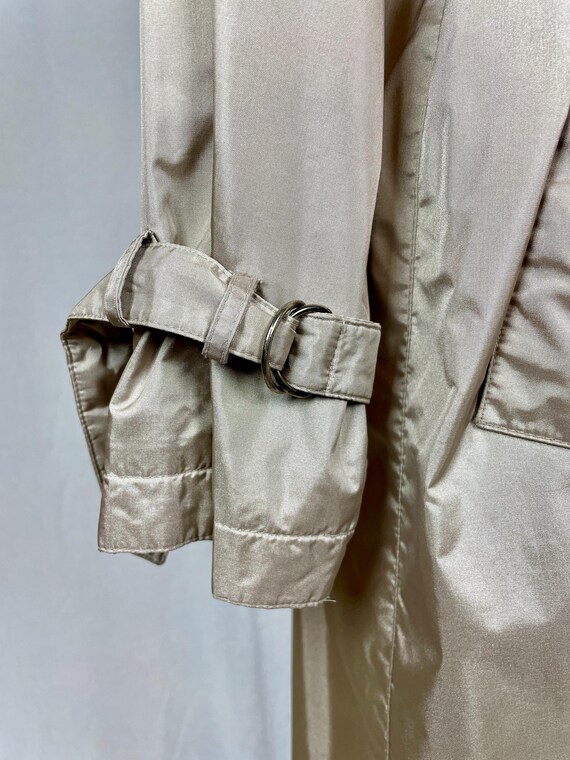 Vintage Shiny Trench Coat 1980s Champagne Color Rainc… - Gem