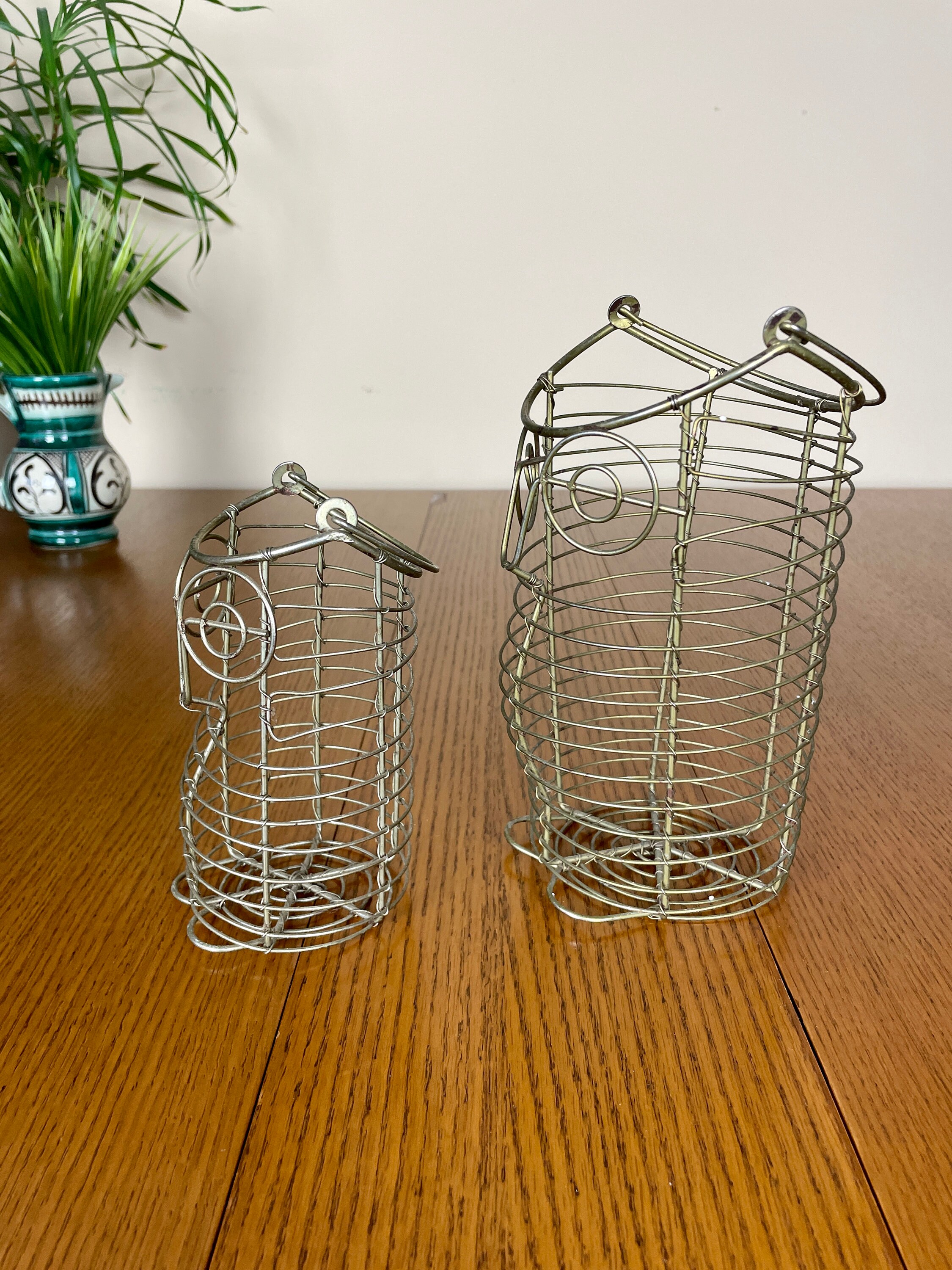 Vintage Owl Shaped Wire Baskets Set of 2 Gold Tone Figural - Etsy