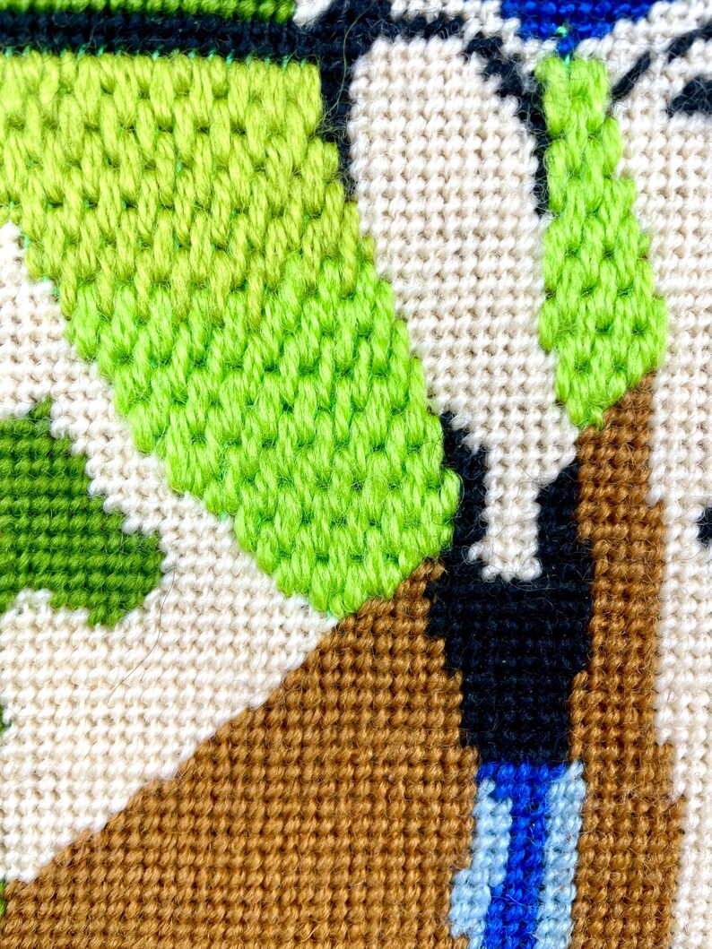 Vintage Needlepoint 1970s 80s Retro Joggers Running Track & Field ...