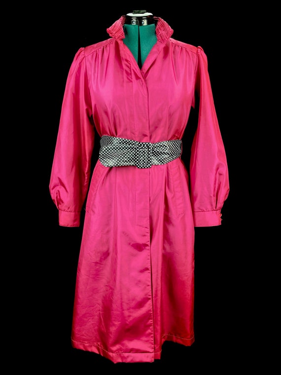 1980s Vintage Hot Bright Pink Shiny Coat | Rain Jacke… - Gem