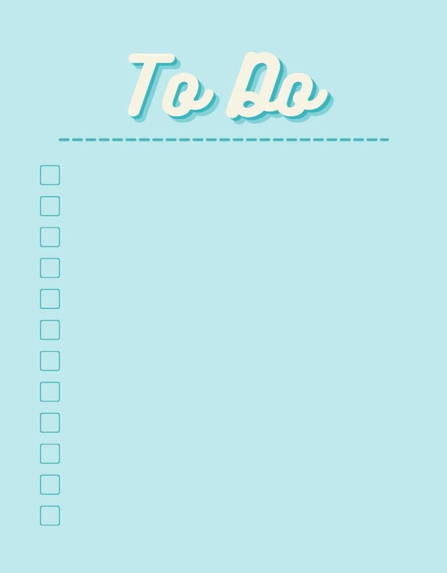 To Do List Template - Etsy
